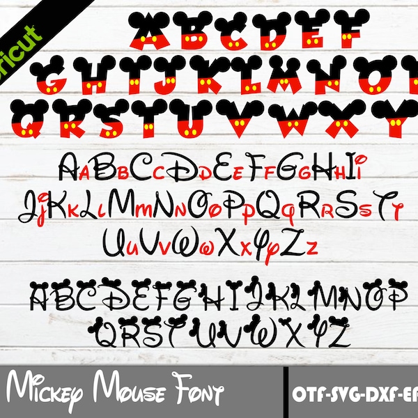 Mickey Mouse Font & Numbers - Etsy