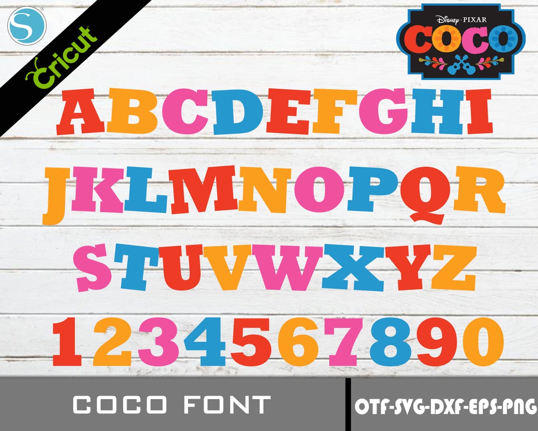 Coco Font SVG | Coco Font TTF | Coco Alphabet Svg | Coco Numbers | Dia ...