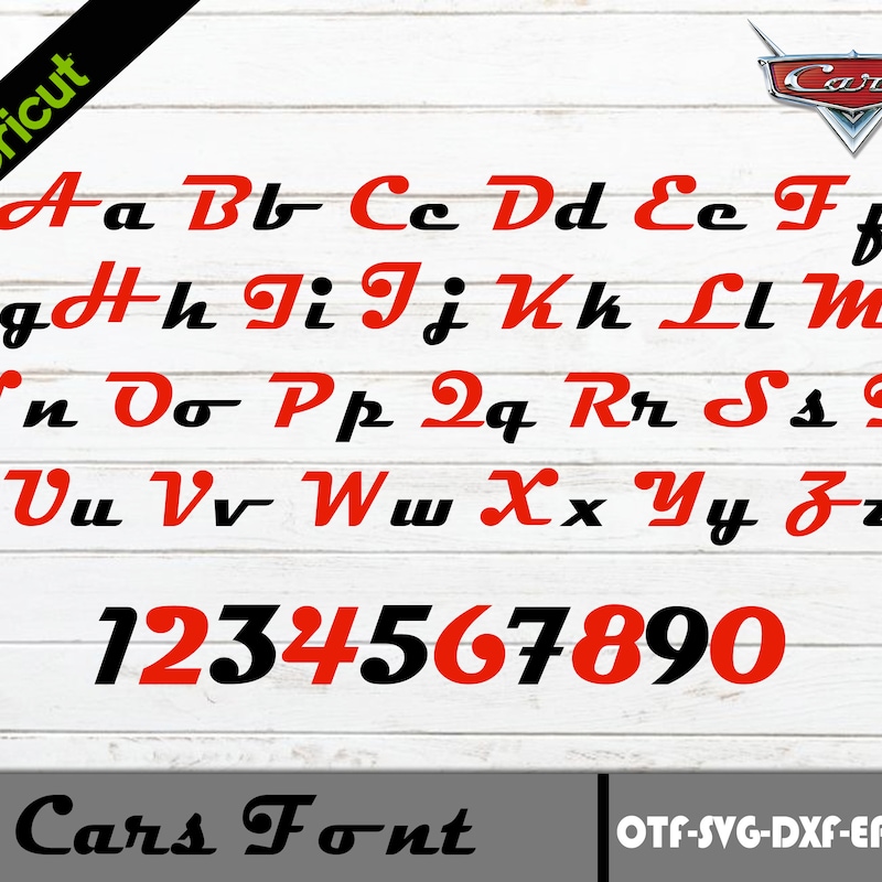 Lightning mcqueen font - Etsy México