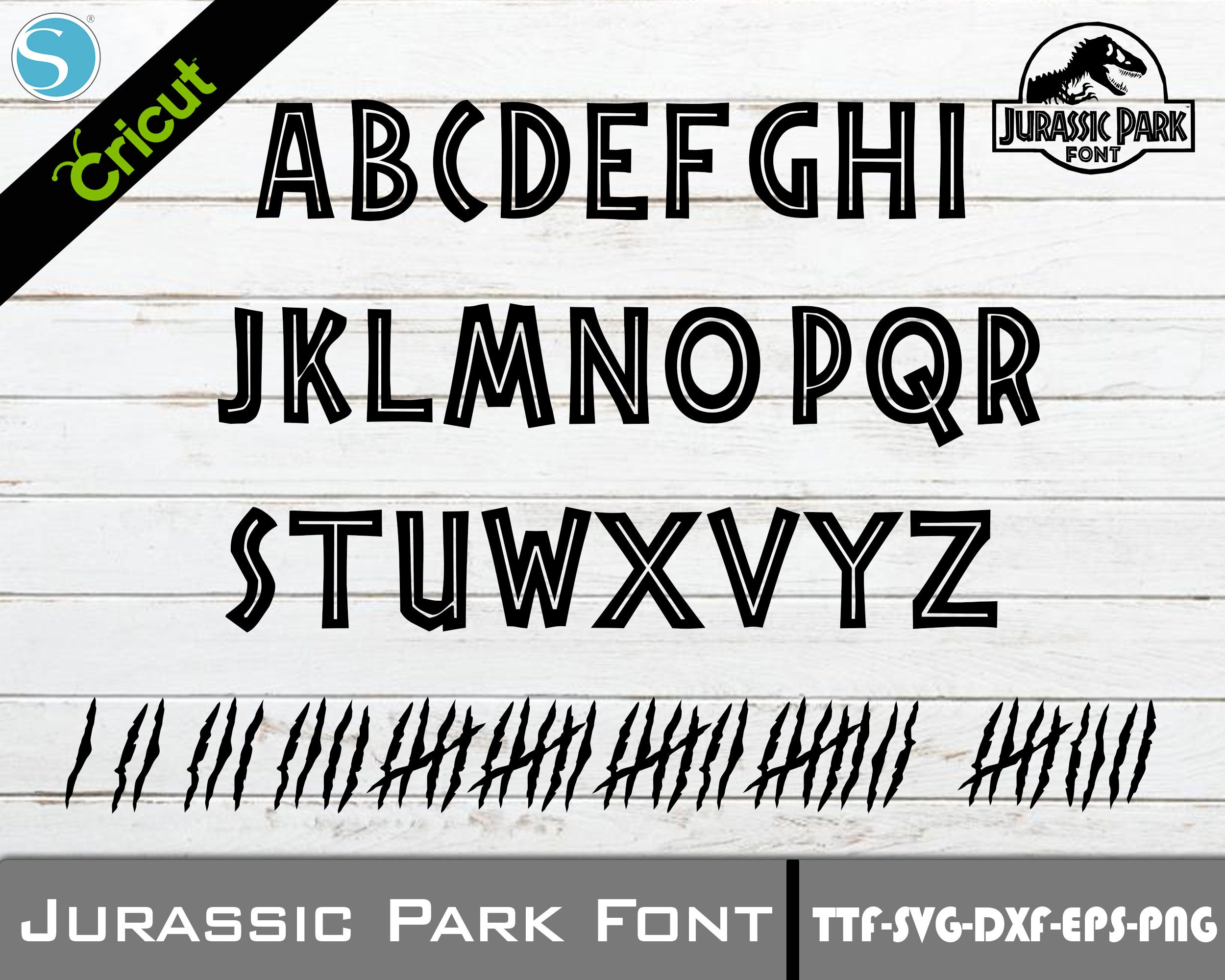 Jurassic Park Font Svg Jurassic Park Alphabet Png Jurassic Ttf Digital Download Layered Bundle
