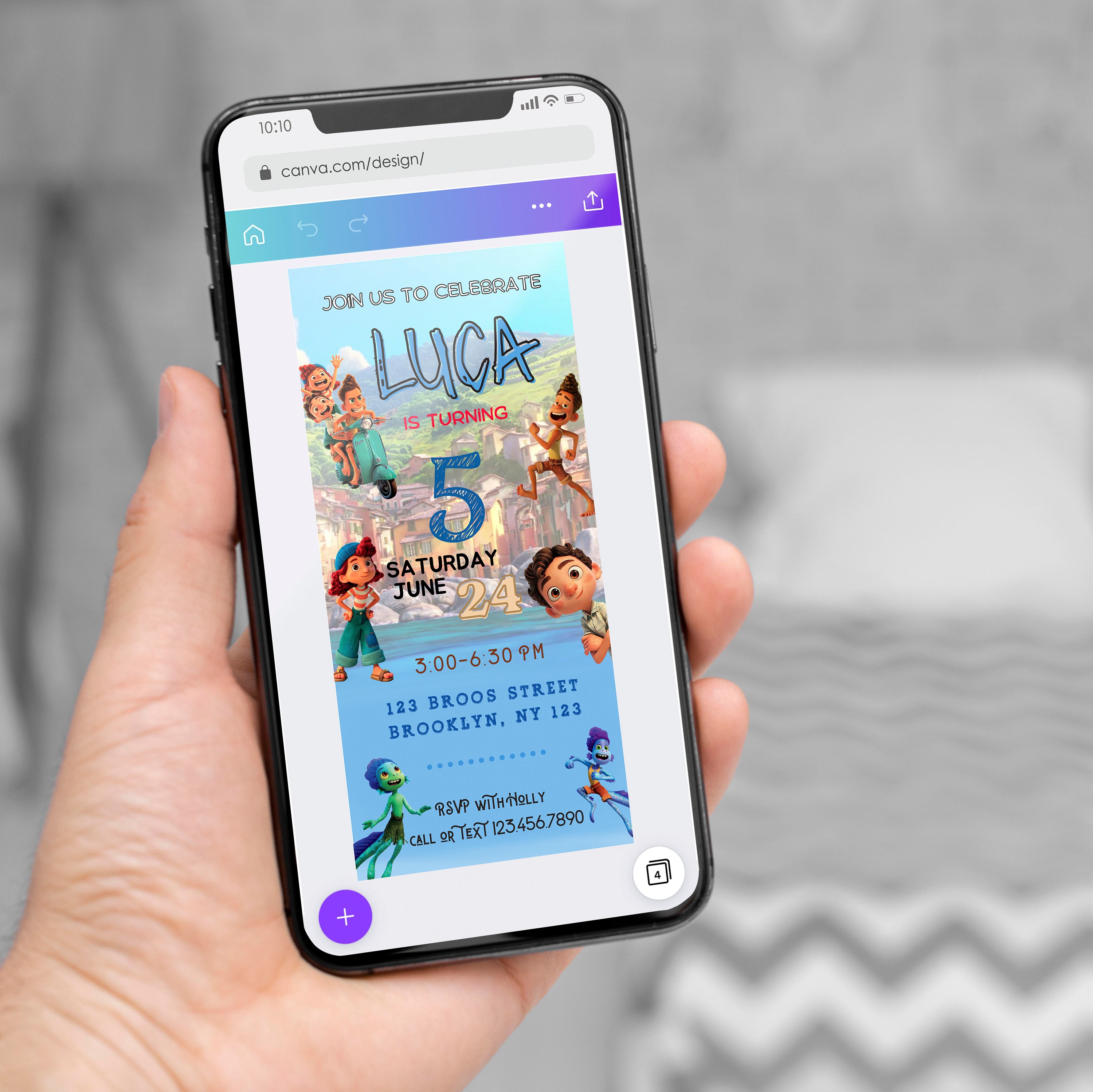Luca Mobile Birthday Invitation | Kids Mobil Birthday Evite | Digital ...