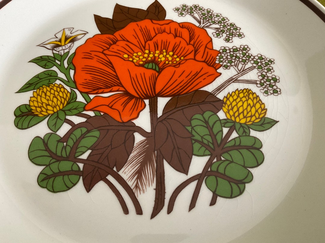 1970s St Michael Poppies Plates, Six Retro Side Plates for Poppies Tea ...