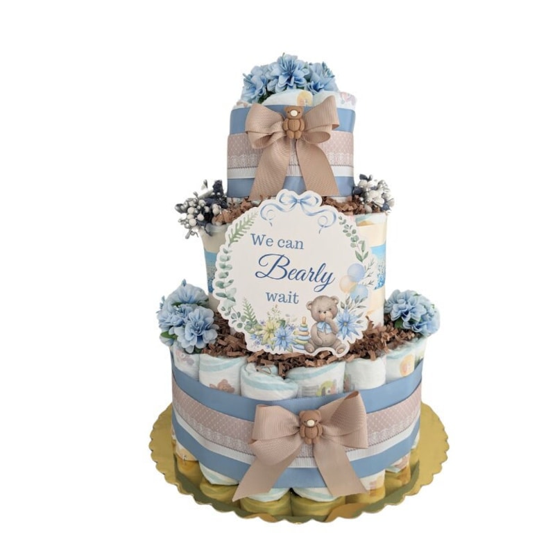 Blue Diaper Cake Centerpiece for Boy Baby Sprinkle - Etsy