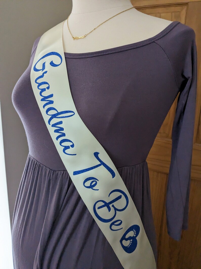 Grandma to Be Sash, Blue Baby Boy Shower Grandmother to Be Keepsake ...