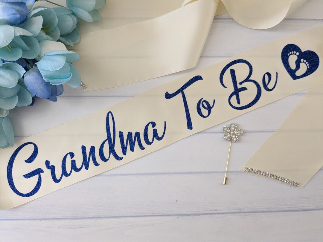 Grandma to Be Sash, Blue Baby Boy Shower Grandmother to Be Keepsake ...