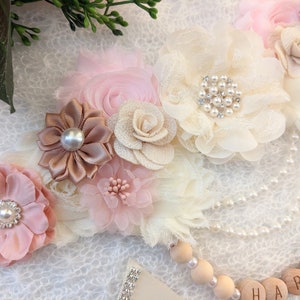 Mommy to Be Maternity Belly Bump Flower Sash, Pregnant Expecting Mother ...