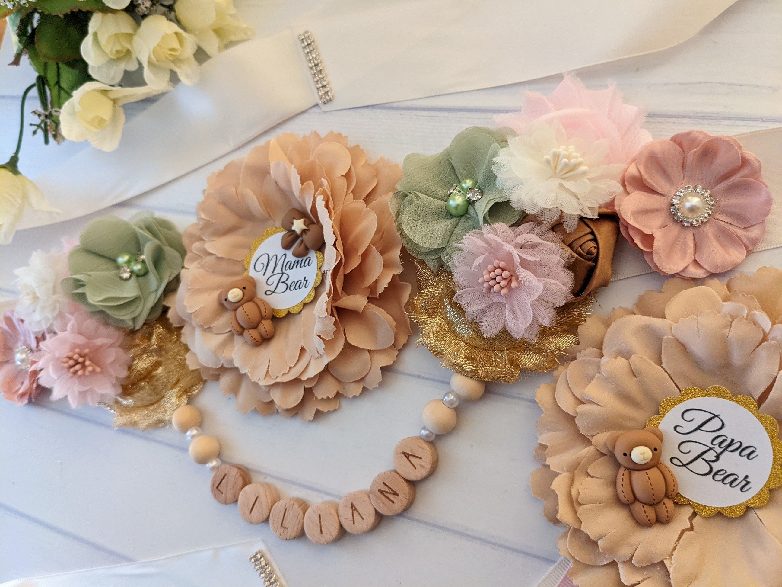 Mama Bear Sash Teddy Bear Baby Shower Mom to Be Sash - Etsy