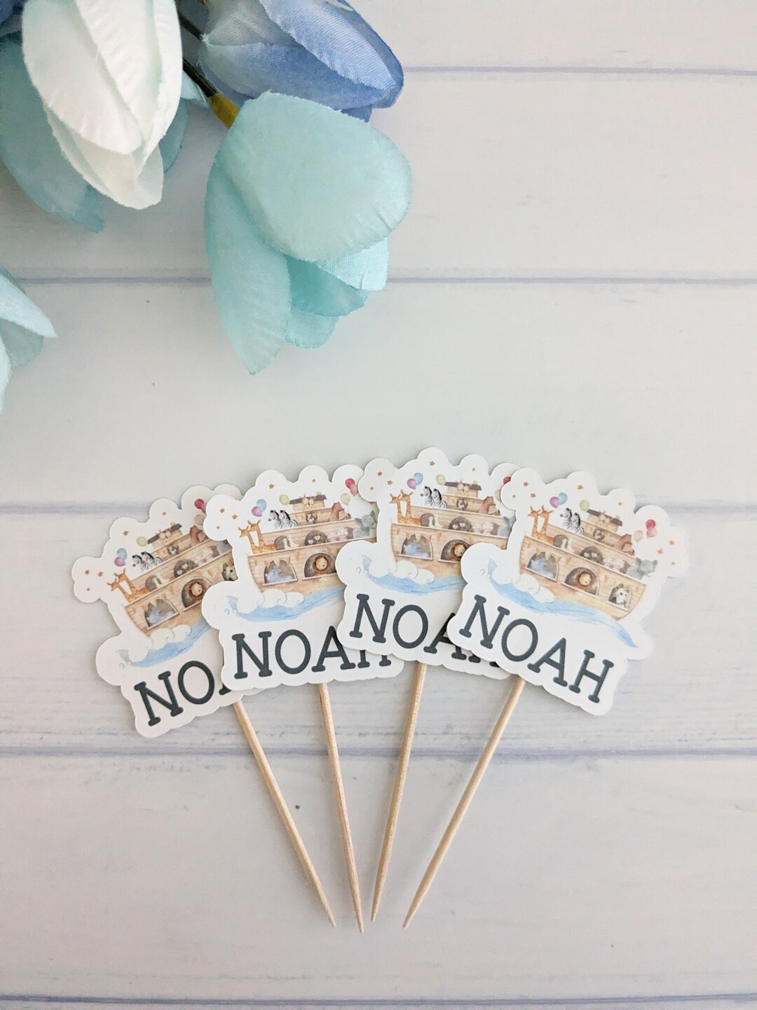 Noah's Ark Baby Shower Cupcake Topper, Noah's Baby Sprinkle Dessert ...