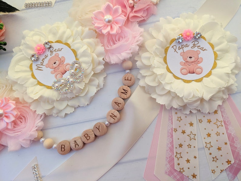 Mama Bear Baby Shower Maternity Sash Belt With Papa Bear Pin - Etsy
