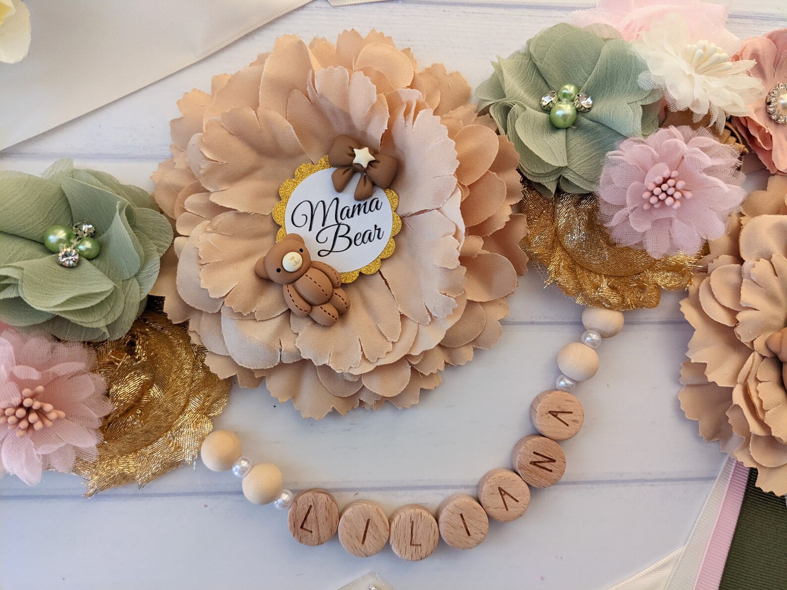 Mama Bear Sash Teddy Bear Baby Shower Mom to Be Sash - Etsy