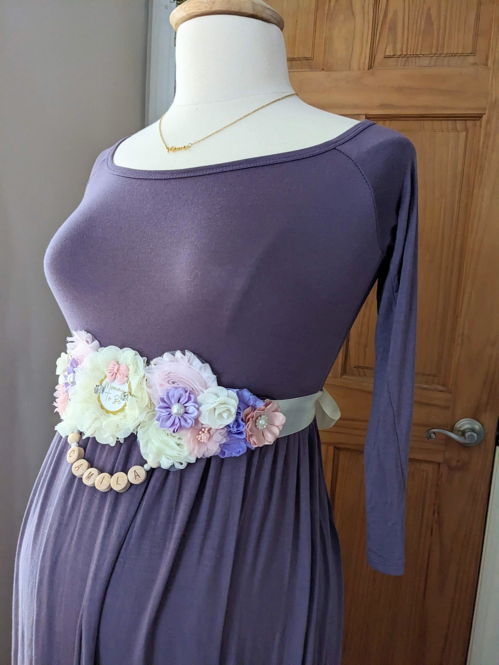Girl Baby Shower Belly Flower Sash Maternity Photo Prop - Etsy