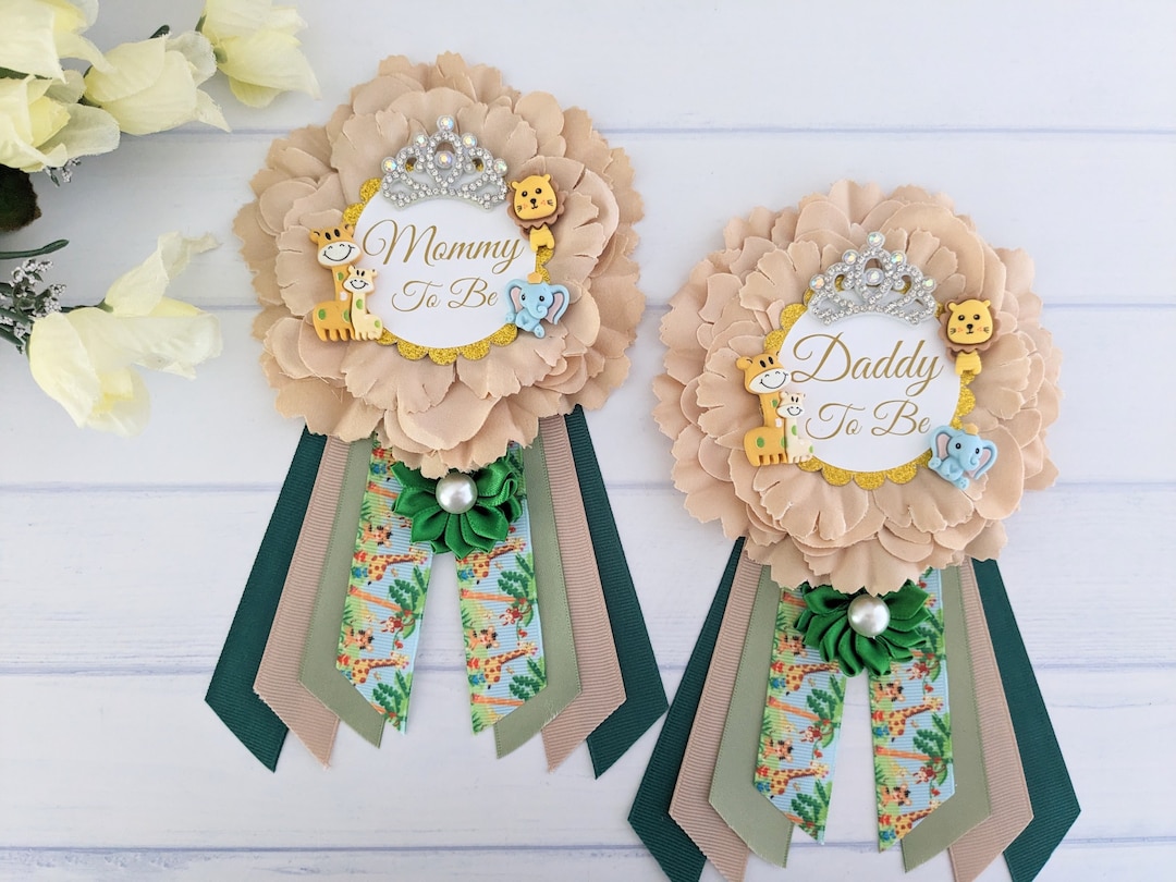 Woodland Baby Shower Gender Neutral Mom and Dad to Be Ribbons, Forest ...