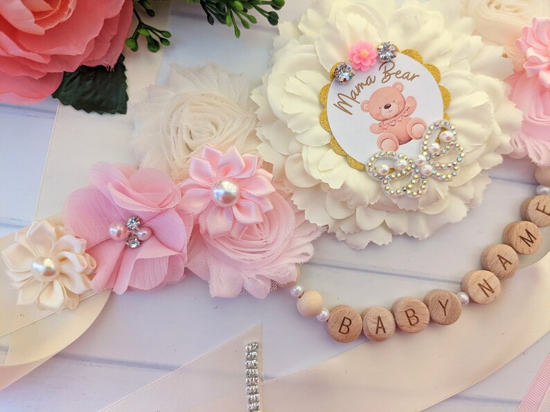 Mama Bear Baby Shower Maternity Sash Belt With Papa Bear Pin - Etsy