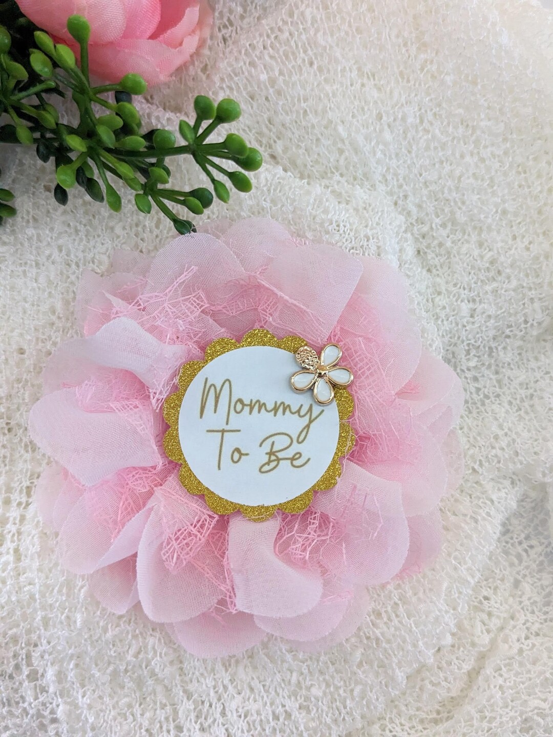Baby Girl Shower Mommy Pin Mama to Be Floral Corsage Pregnant Mother ...