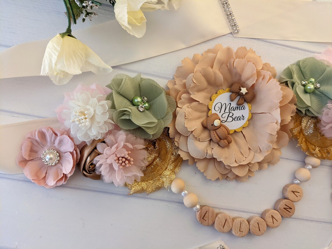 Mama Bear Sash Teddy Bear Baby Shower Mom to Be Sash - Etsy