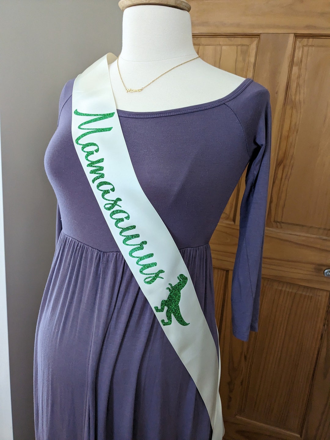 Dinosaur Baby Boy Shower Mom to Be Sash, Mamasaurus Shoulder Sash for ...