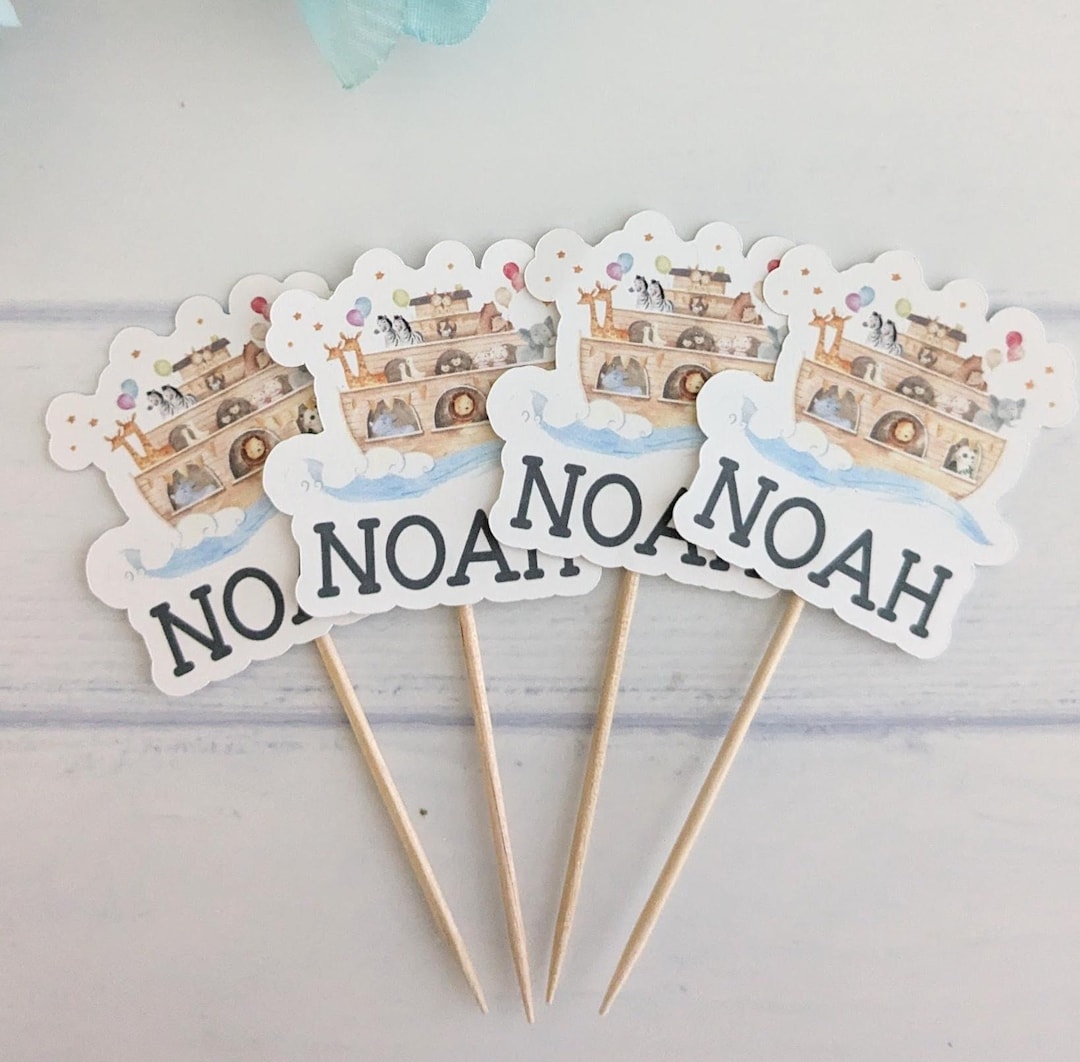 Noah's Ark Baby Shower Cupcake Topper, Noah's Baby Sprinkle Dessert ...
