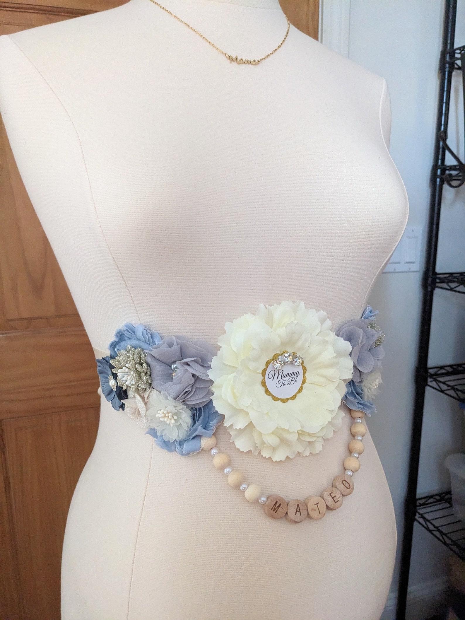Dusty Blue Mommy to Be Maternity Bump Sash for Pregnant Expecting Mom ...