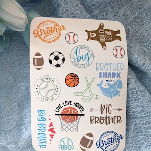 Big Brother Sticker Sheet for Teddy Bear Baby Shower, Big Brother to Be ...