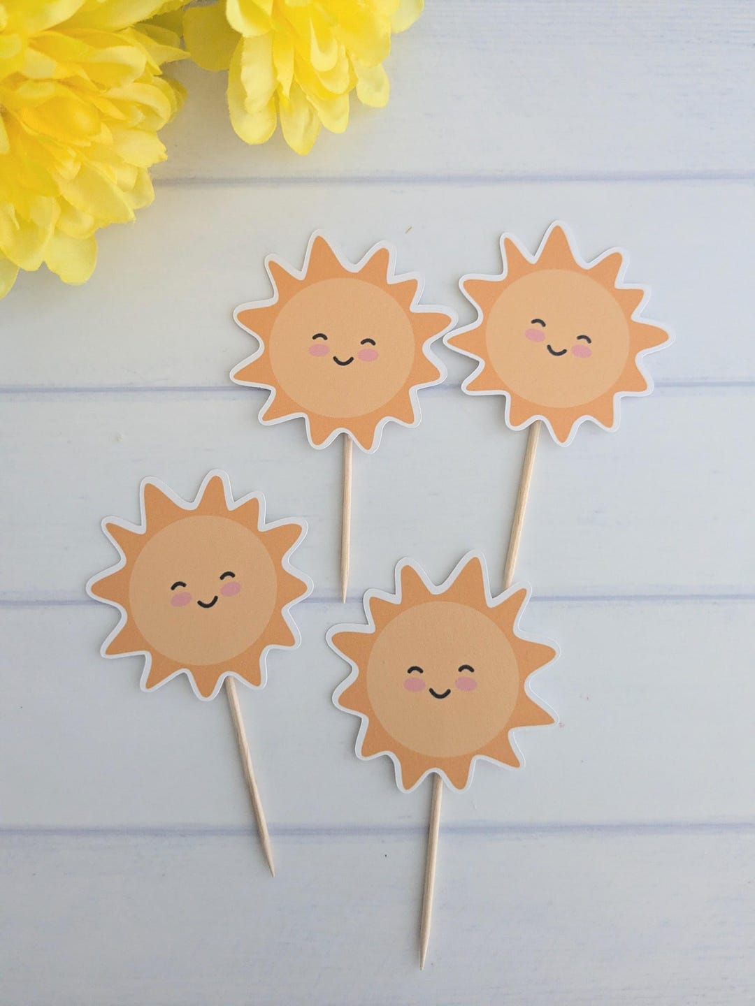 Sun Cupcake Topper for Here Comes the Son Baby Shower, Sun 1st Birthday ...