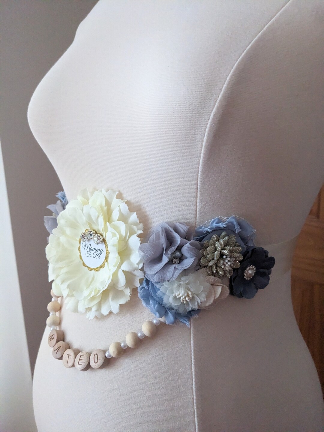 Dusty Blue Mommy to Be Maternity Bump Sash for Pregnant Expecting Mom ...