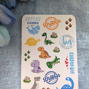 Big Brother Sticker Sheet for Teddy Bear Baby Shower, Big Brother to Be ...