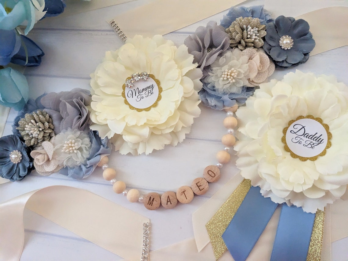 Dusty Blue Mommy to Be Maternity Bump Sash for Pregnant Expecting Mom ...