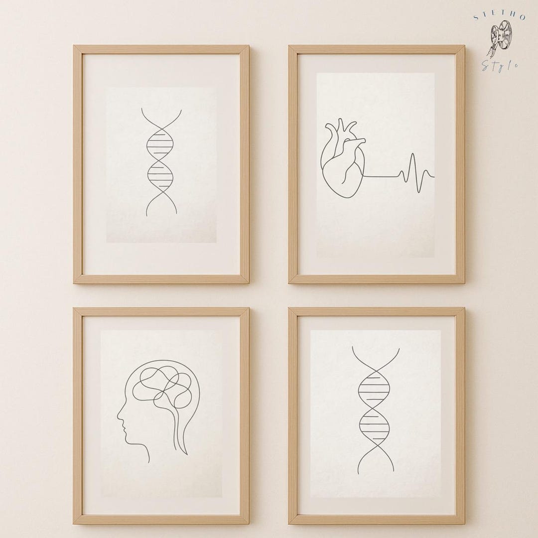 Minimalist Anatomy Line Art Poster for Doctors Office, Modern Wall ...