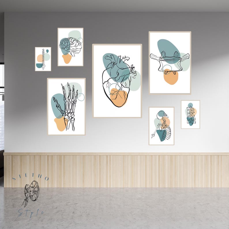 Human Anatomy Medical Wall Art Canvas Prints for Clinic Doctors Office ...
