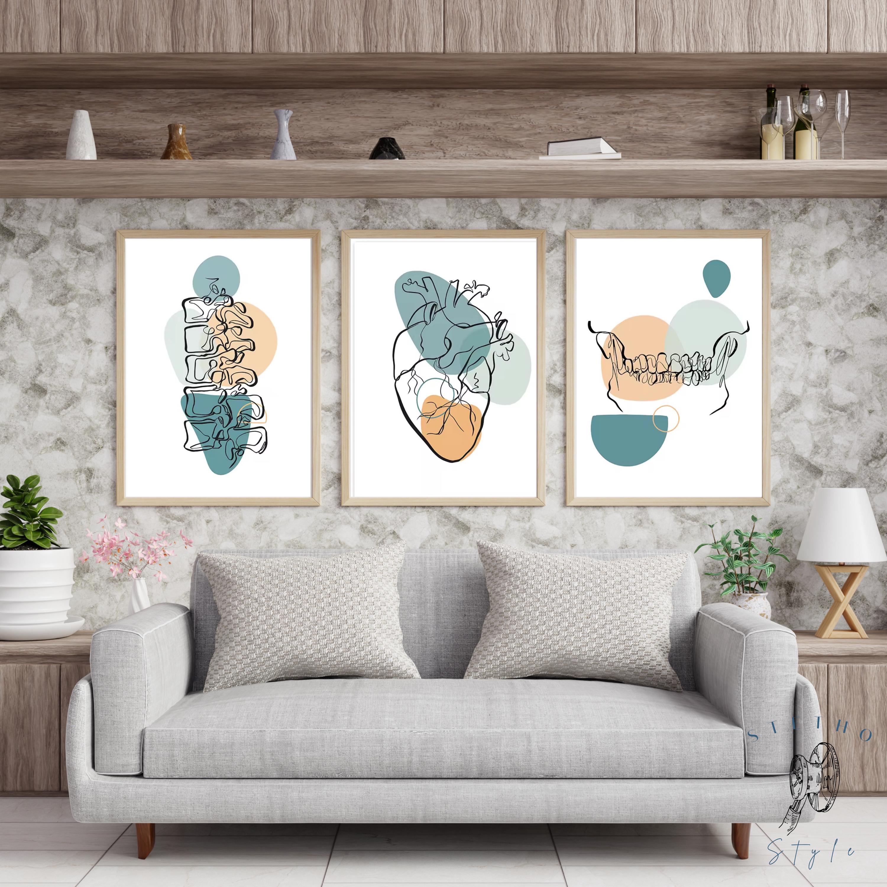 Human Anatomy Medical Wall Art Canvas Prints for Clinic Doctors Office ...
