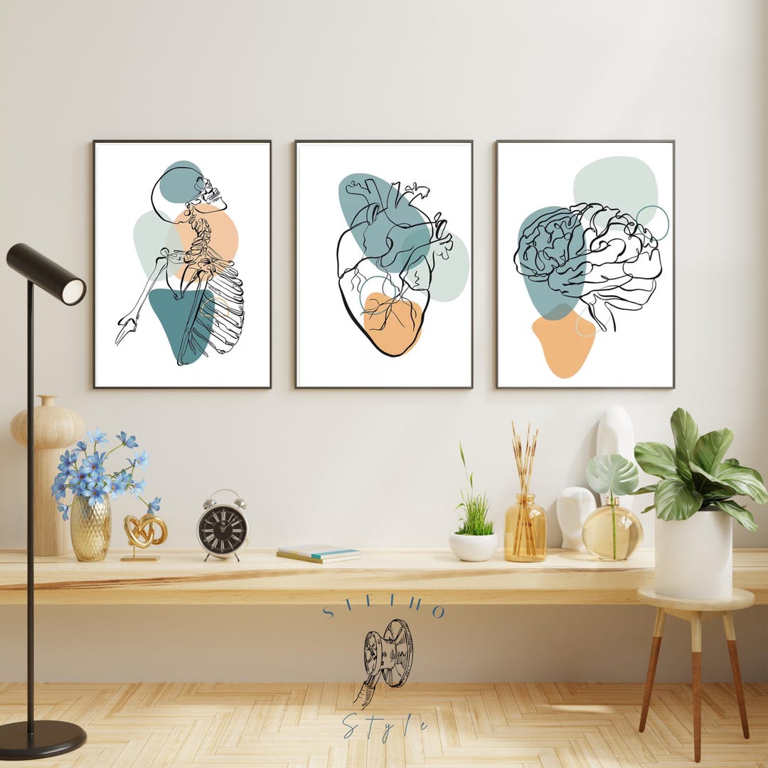 Human Anatomy Medical Wall Art Canvas Prints for Clinic Doctors Office ...
