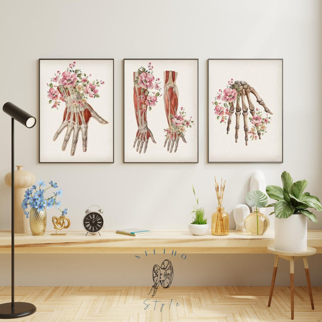 Medical Wall Art Canvas Prints for Clinic Doctors Office Decor Floral ...