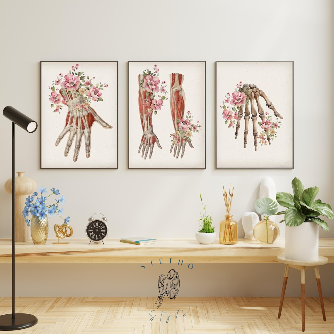 Medical Wall Art Canvas Prints for Clinic Doctors Office Decor Floral ...