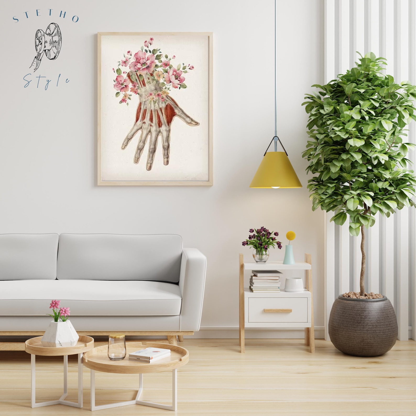Medical Wall Art Canvas Prints for Clinic Doctors Office Decor Floral ...