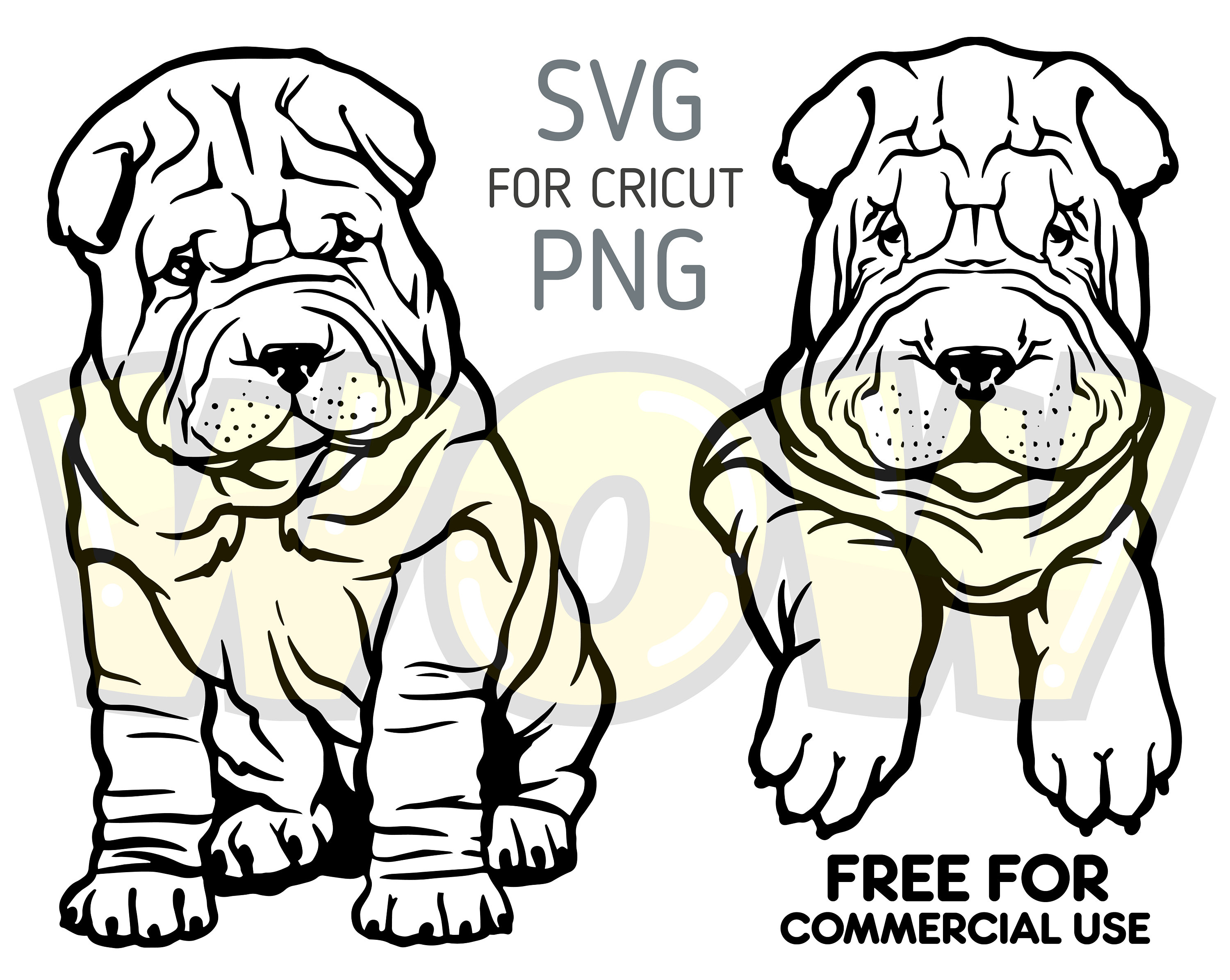 Shar Pei Svg Cut File, Cute Dog Svg Files for Cricut, Shar Pei Cricut ...