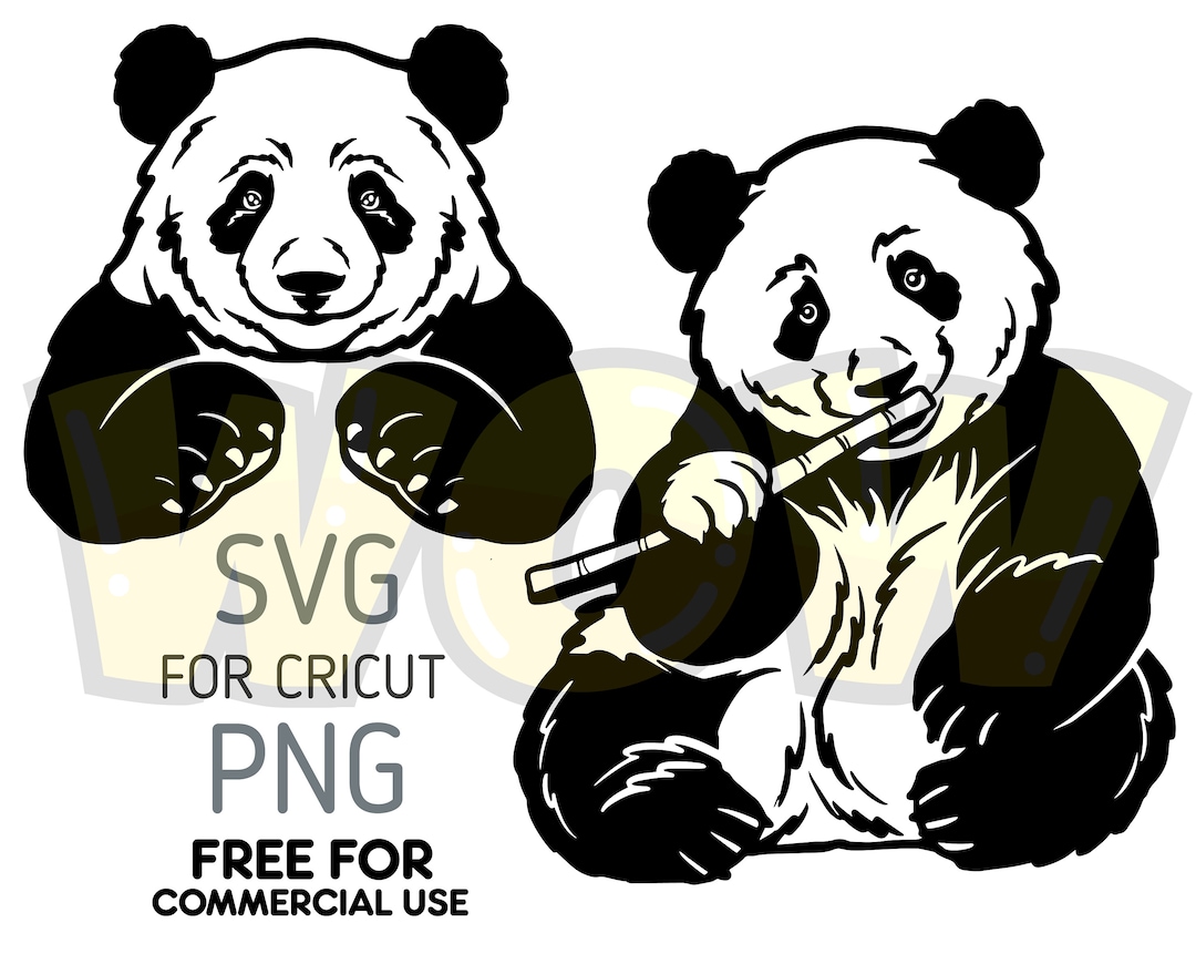 Panda Bear With Bamboo Svg, Panda Bear Layered Svg, Png, Cute Panda Svg ...