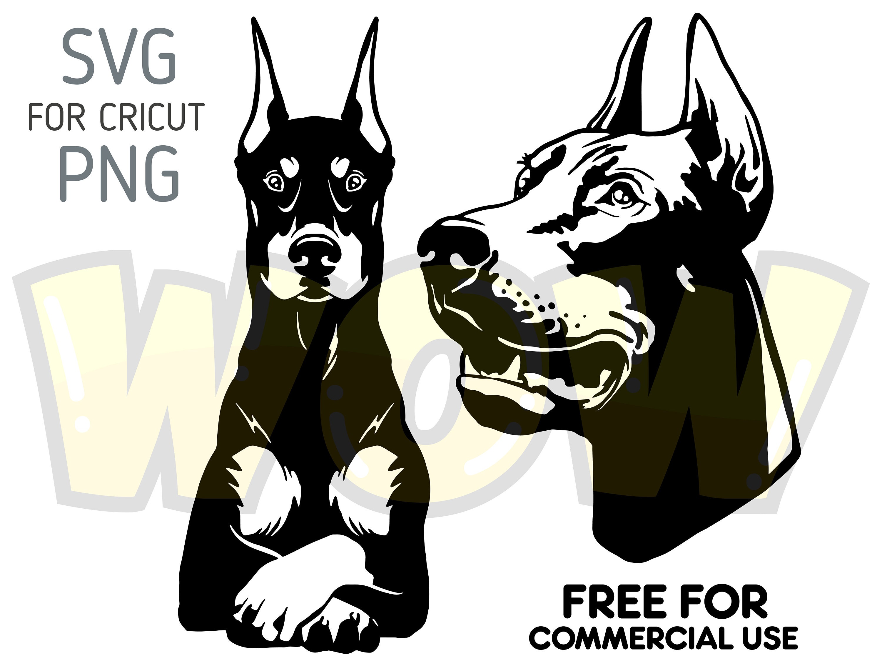 Doberman Svg for Cricut. Doberman Poster. Doberman Clipart. Doberman ...