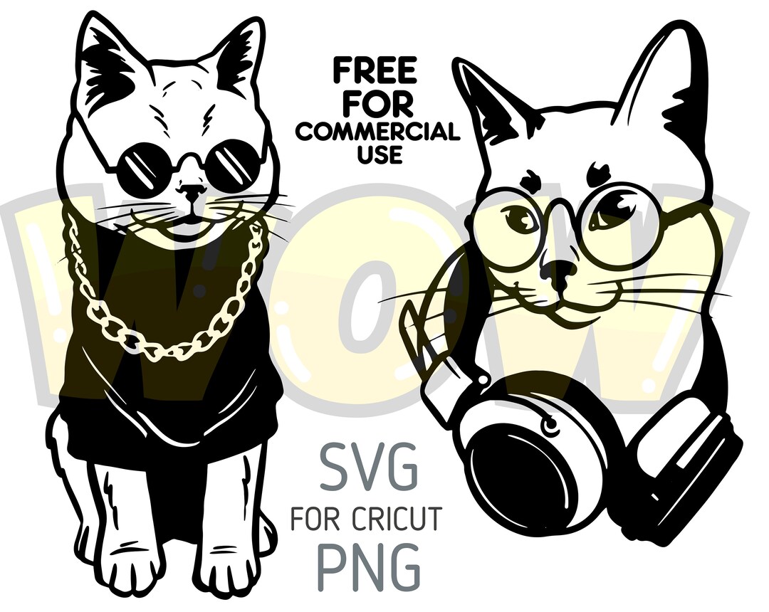 Funny Cat Svg Files for Cricut, DJ Cat Svg, Rich Cat Clipart. My Cat ...