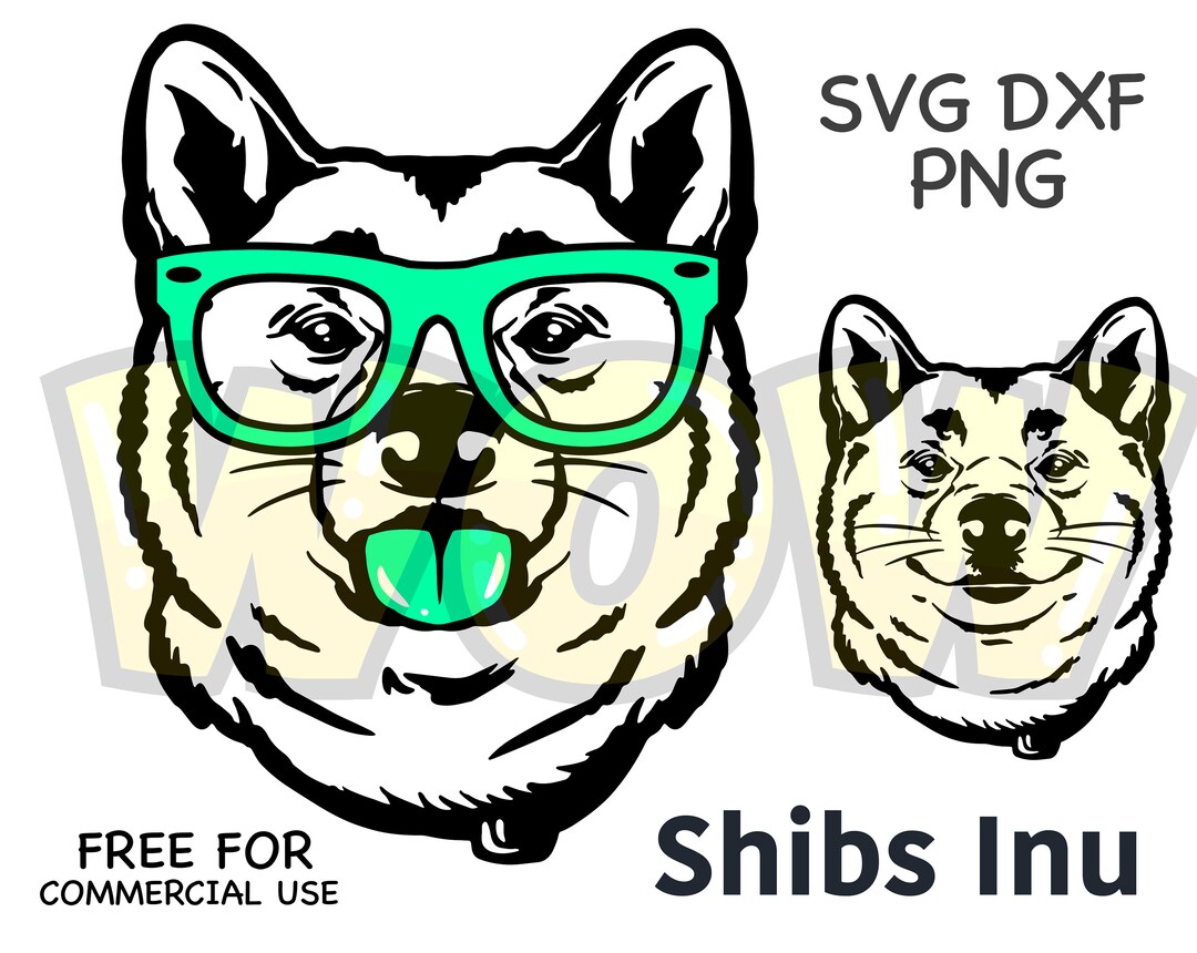 Shiba Inu Dog Svg for Cricut. Shiba Inu Svg Dxf, Dog Glasses. Cute ...