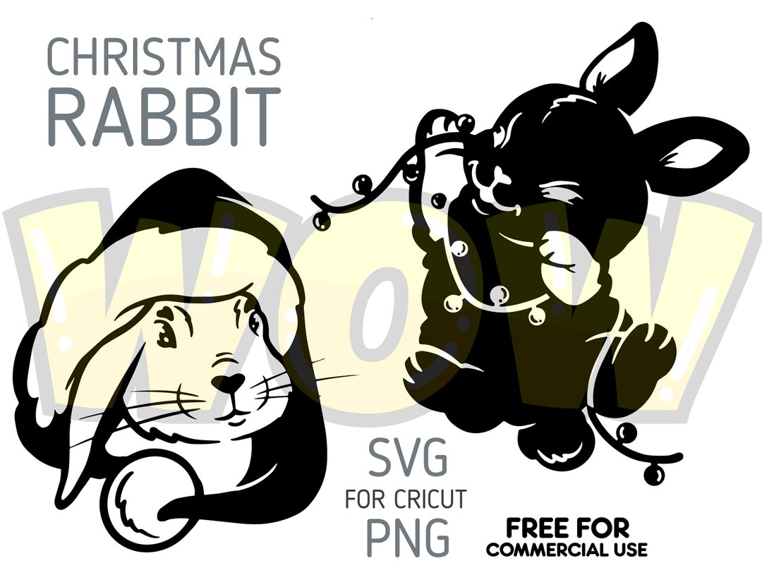 Christmas Rabbit Svg Files for Cricut, Rabbit Svg, Christmas Farm ...