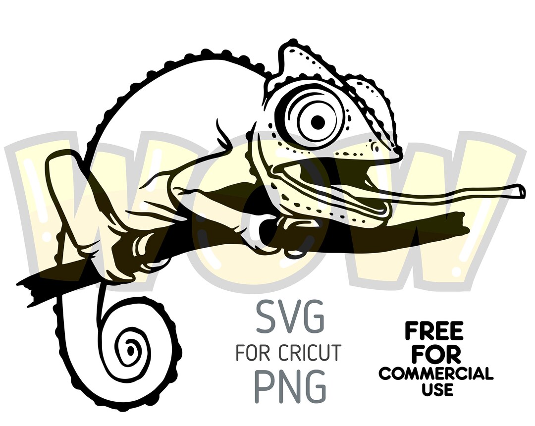 Chameleon Svg Files for Cricut, Lizard Svg, Chameleon Clipart. Black ...
