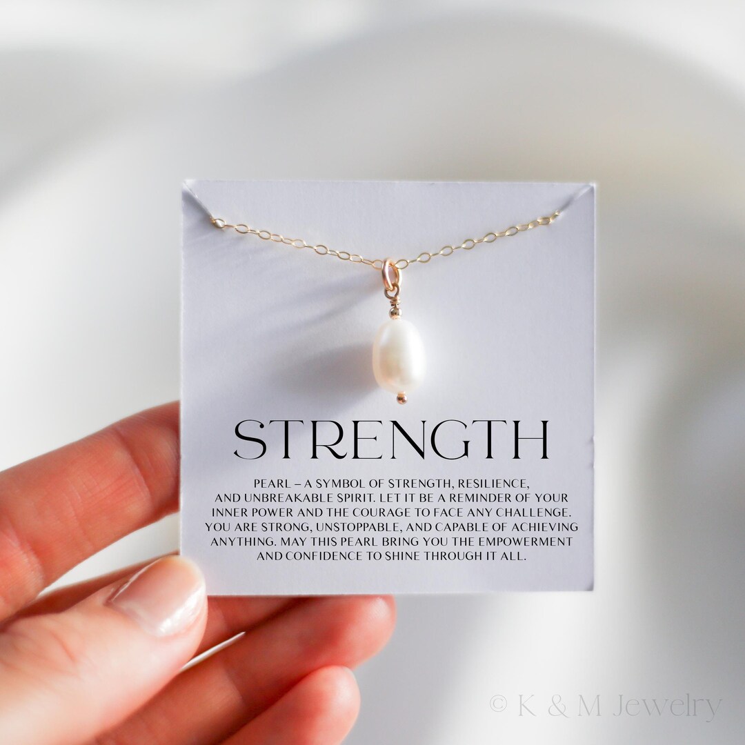 Strength Pearl Necklace, Unbreakable Spirit Jewelry, Empowerment Gift ...