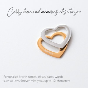 Personalized Engraved Heart Necklace, 14K Gold, Custom Name Date ...