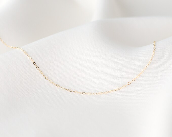 Gold Filled 1.4mm Flat Cable , Dainty ,chain ,layering ,delicate Chain ...