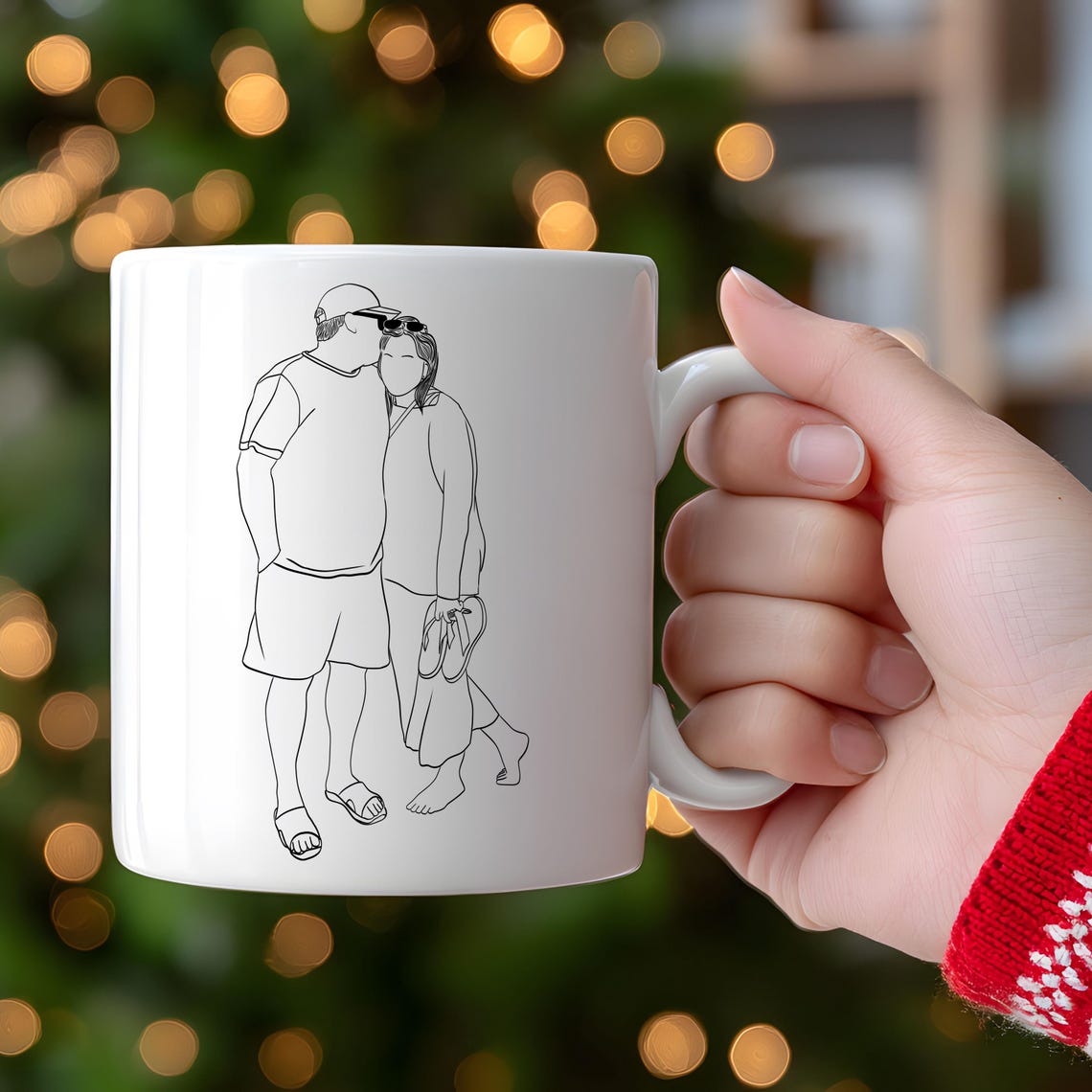 Custom Family Portrait Mug, Faceless Line Art, Personalized Gift - Etsy
