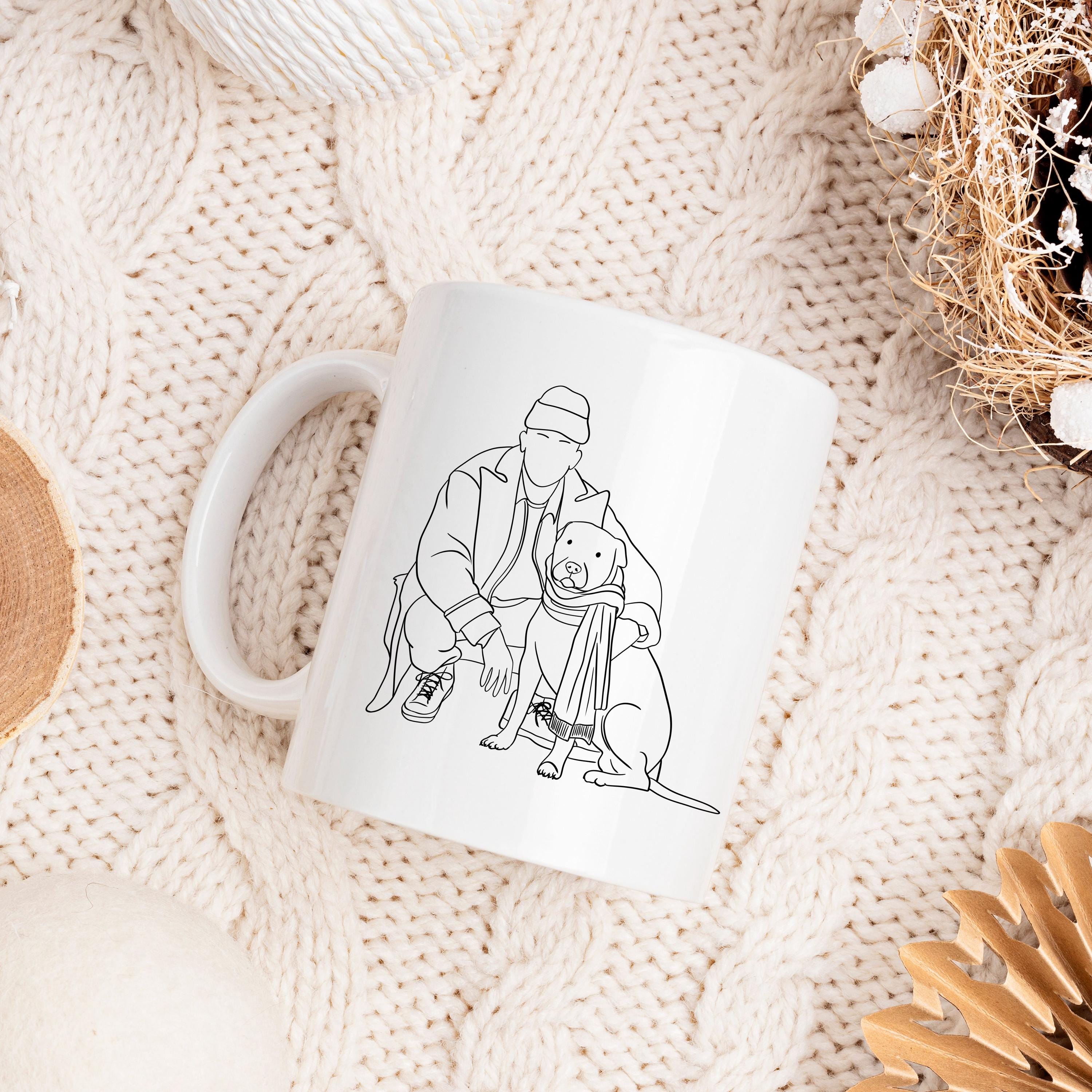 Custom Family Portrait Mug, Faceless Line Art, Personalized Gift - Etsy