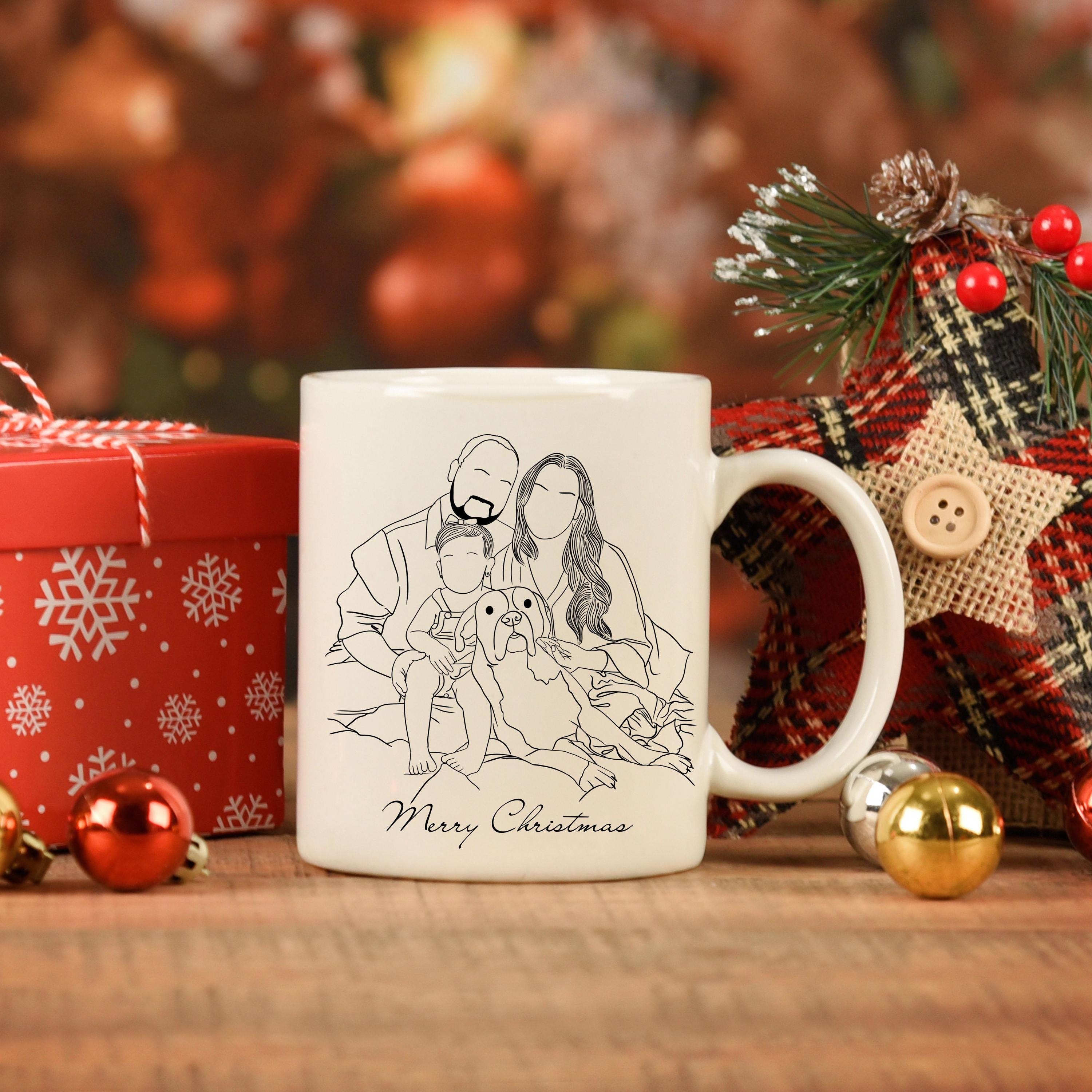 Custom Family Portrait Mug, Faceless Line Art, Personalized Gift - Etsy