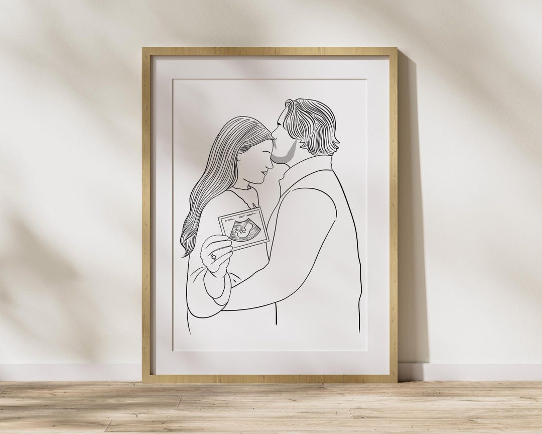 Custom Faceless Couple Portrait From Photo, Minimalist Line Art ...