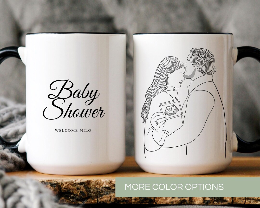 Personalized Baby Shower Mug With Faceless Family Portrait, Custom ...