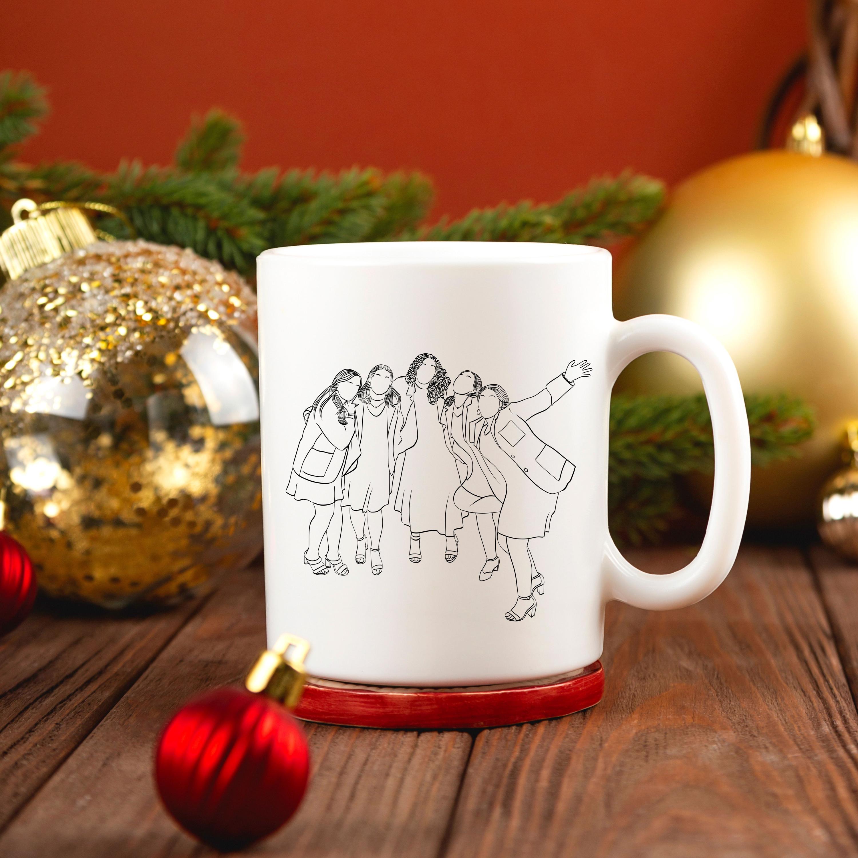 Custom Family Portrait Mug, Faceless Line Art, Personalized Gift - Etsy